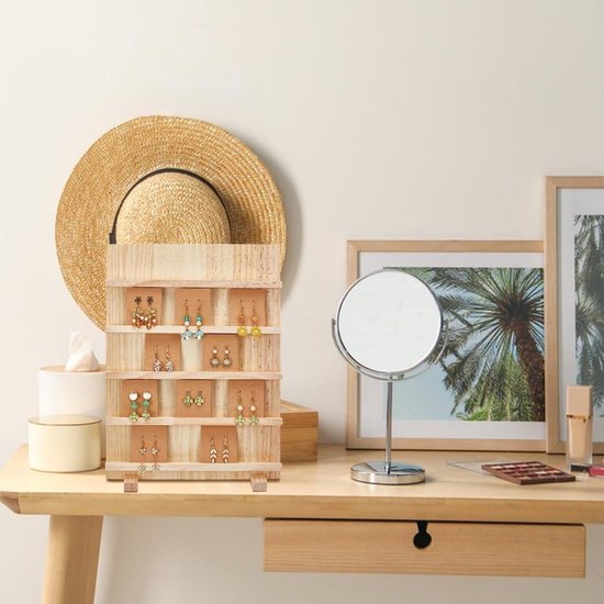 Allecto Premium - Houten Sieraden Display Stand met Oorbel Houder en ...