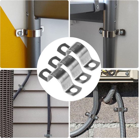 Allecto Premium - U-buisklemmen 20 stuks 25 mm roestvrij staal 304 ...