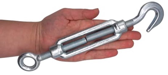 Verstelbare Draadspanner M12 - Spanschroef met Haak en Oog voor Kabels ...