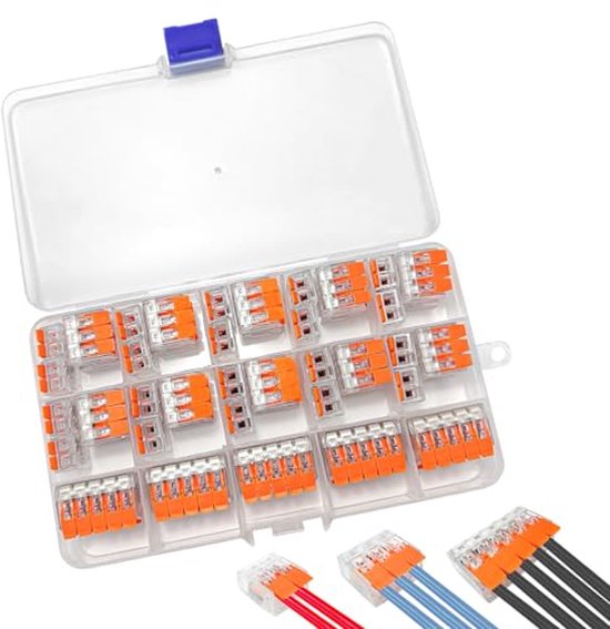 Kabel Connector Set van 50, Klemmen met Controlehefboom, 2/3/5 Polige ...