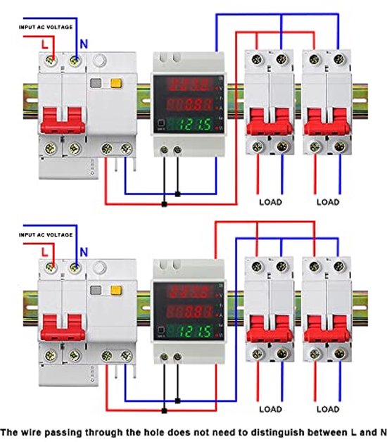 Digitale Stroommeter AC 80-300V 100A - Eenfasige Energiemeter met ...