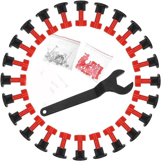 24-delige Tegel Leveling Systeem met Herbruikbare Spacers en Bubble ...
