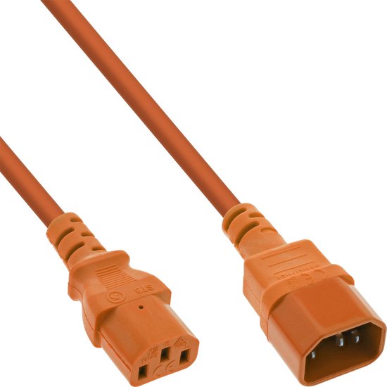 C13 - C14 stroomkabel voor UPS/PDU | 3x 0,75mm | oranje | 0,75 meter | bol