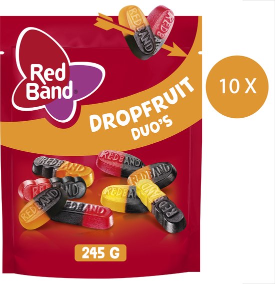 Red Band Dropfruit duo's - snoep - drop & fruitsmaak - 10x245g | bol