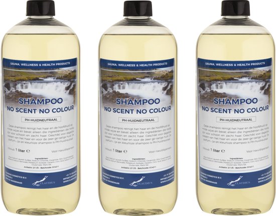 Shampoo No Scent No Colour - 1 liter (transparant) - 3 Stuks ...