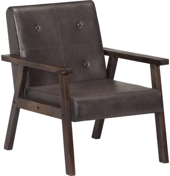 Fauteuil ECHT leer Grijs / Loungestoel / Lounge stoel / Relax stoel ...