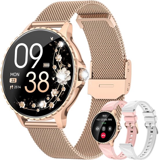 Sanorum Smartwatch Dames met Bellenfunctie – 1.27" Display – Cyclus ...