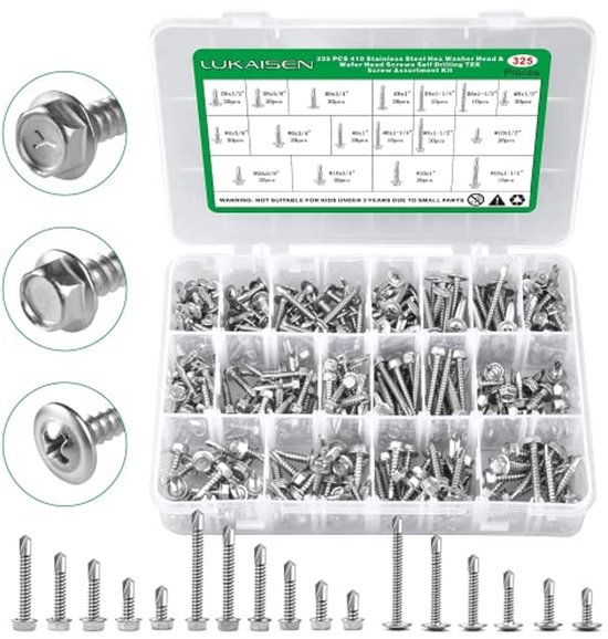 Zelftappende Schroeven Set - 325 Stuks Roestvrijstaal met Torx Kop ...