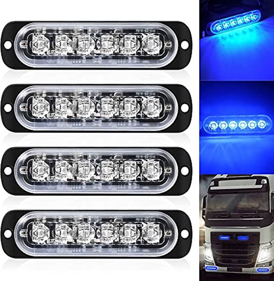 Set van 4-6 LED-stroboscooplampen voor voertuigen - Auto waarschuwingslichten met hoge... | bol