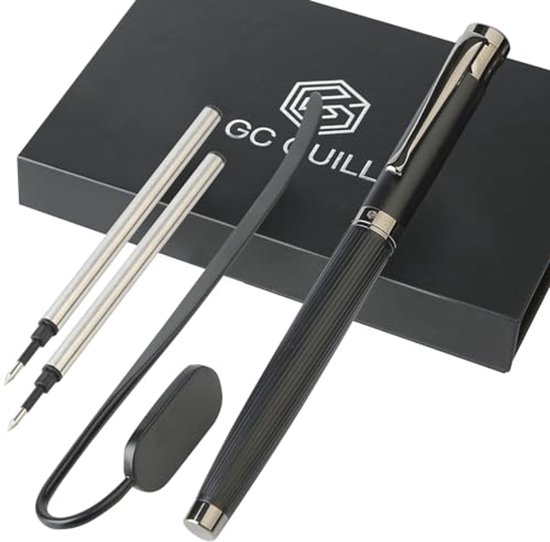 Luxe Rollerball Pen Gift Set met 2 Inktvullingen en Bladwijzer ...