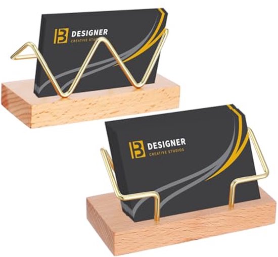 Praktische Visitekaarthouder voor Bureau - Houten Display Stand voor ...