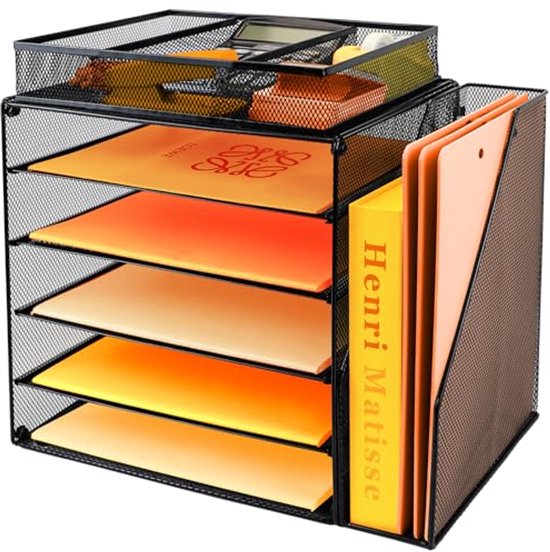 Bureau File Organizer met 6 Tiers en Verticale Bestandshouders ...