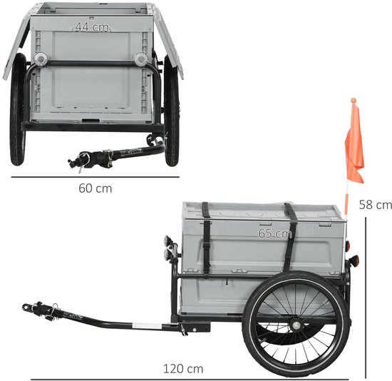 Fietskar – Fietstrolley – Fietsaanhanger – Bolderkar – Opbergtrolley ...