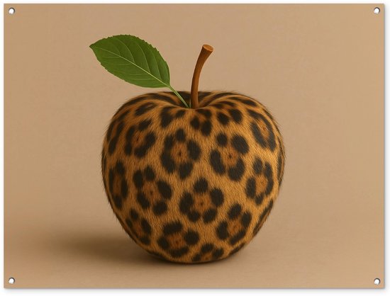 Tuinposter 120x90 cm - Tuindecoratie Appel - Panter - Blaadje - Groen ...