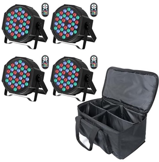 4PCS LED Par Spotlights met Afstandsbediening - RGB 36 LED Discolampen ...