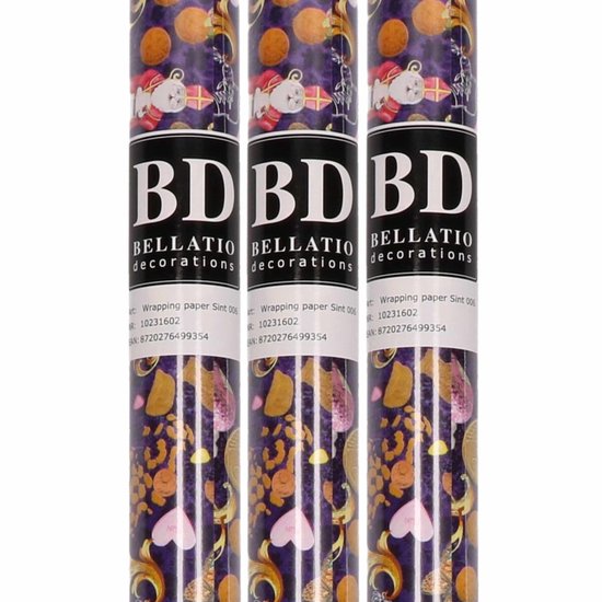 Bellatio Decorations Sinterklaas inpakpapier - 3x - cadeaupapier ...