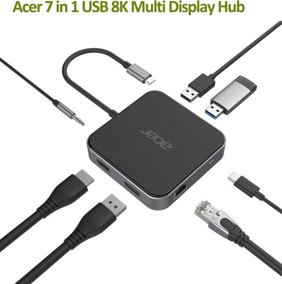 Acer 7-in-1 – Docking Station – Laptop – USB4 - USB-C –USB 4K en 8K ...