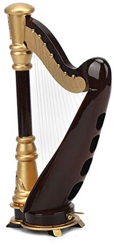 Houten Mini Harp Model - Muziekinstrument - Decoratie voor Bureau en ...