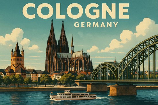 Cologne Germany Poster - Steden Posters - Teksten - Wanddecoratie ...