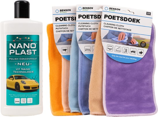 Car polish | 500ml - Nano Plast - Autopolish | Poetsdoek 2 delig ...