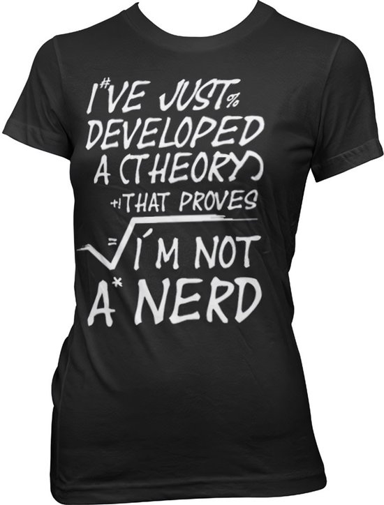 Hybris A Theory I'm Not A Nerd Girly Tee Damen T-Shirt Black-S | bol