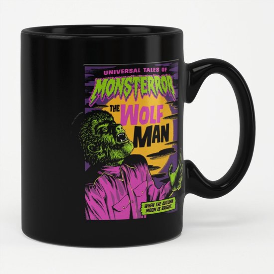 Universal Monsters Tasse/Kaffeebecher The Wolf Man Mug Black | bol