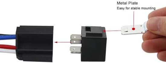 4 Pin Car Relay, 24V 40A SPST Automotive Relay with Harness Socket and ...
