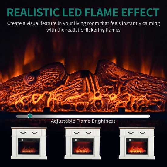Elektrische Open Haard Ganeey 38 Inch met Realistisch 3D Vlameffect ...