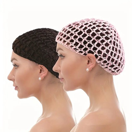 2 stuks gehaakte haarnetjes – elastische opengewerkte haarnetten in ...
