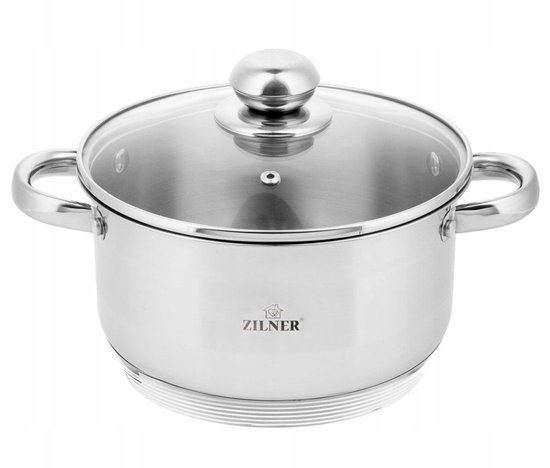 Zilner Stalen Pan met Deksel - 20cm / 3.5L - Zilverkleurig | bol