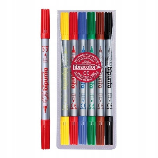 Fibracolor Dubbelzijdige Stiften Set van 6 Kleuren | bol