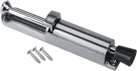 Allecto plus - Veerbelaste deurstopper met voetpedaal - Zilverkleurig ...