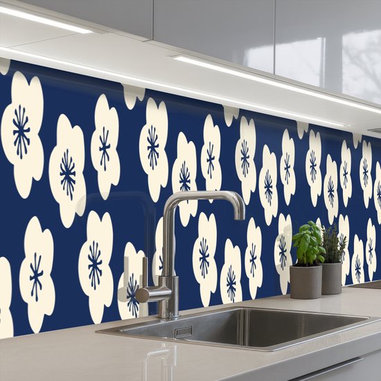 Keuken achterwand 250x60 cm - Spatscherm zelfklevend Sakura - Wit ...