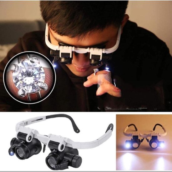 Vivva - LED Vergrootglas - Loupe Bril - Vergrootglas met Verlichting ...