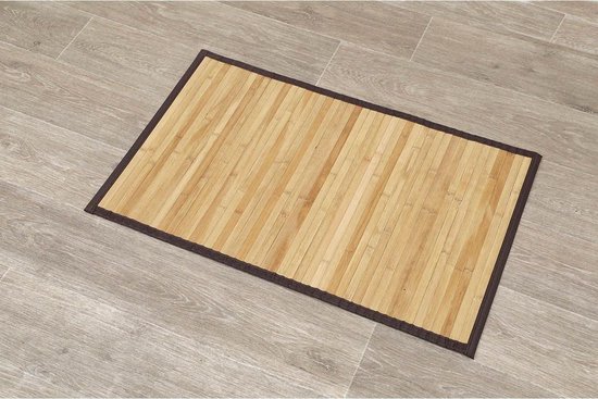 Douchemat Bamboe - Badkamermat - Beige - Anti Slip badmat - 80x50CM ...
