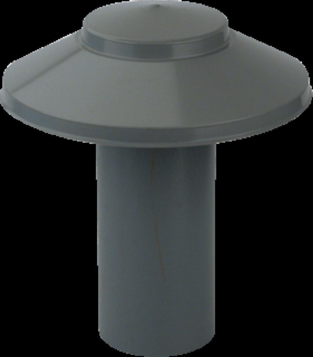 Wavin PVC ontluchtingskap enkelwandig zonder plakplaat 100mm grijs | bol