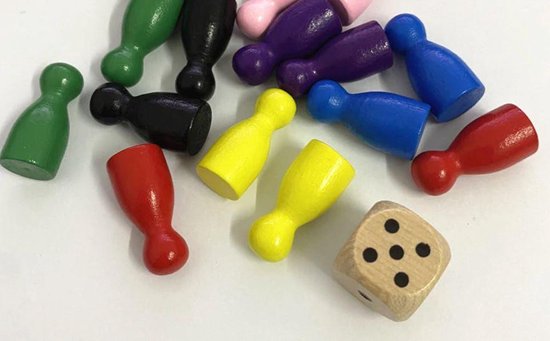 bol.com | Pionnen voor bordspelletjes - 4 Stuks - Groen - Houten Pion ...