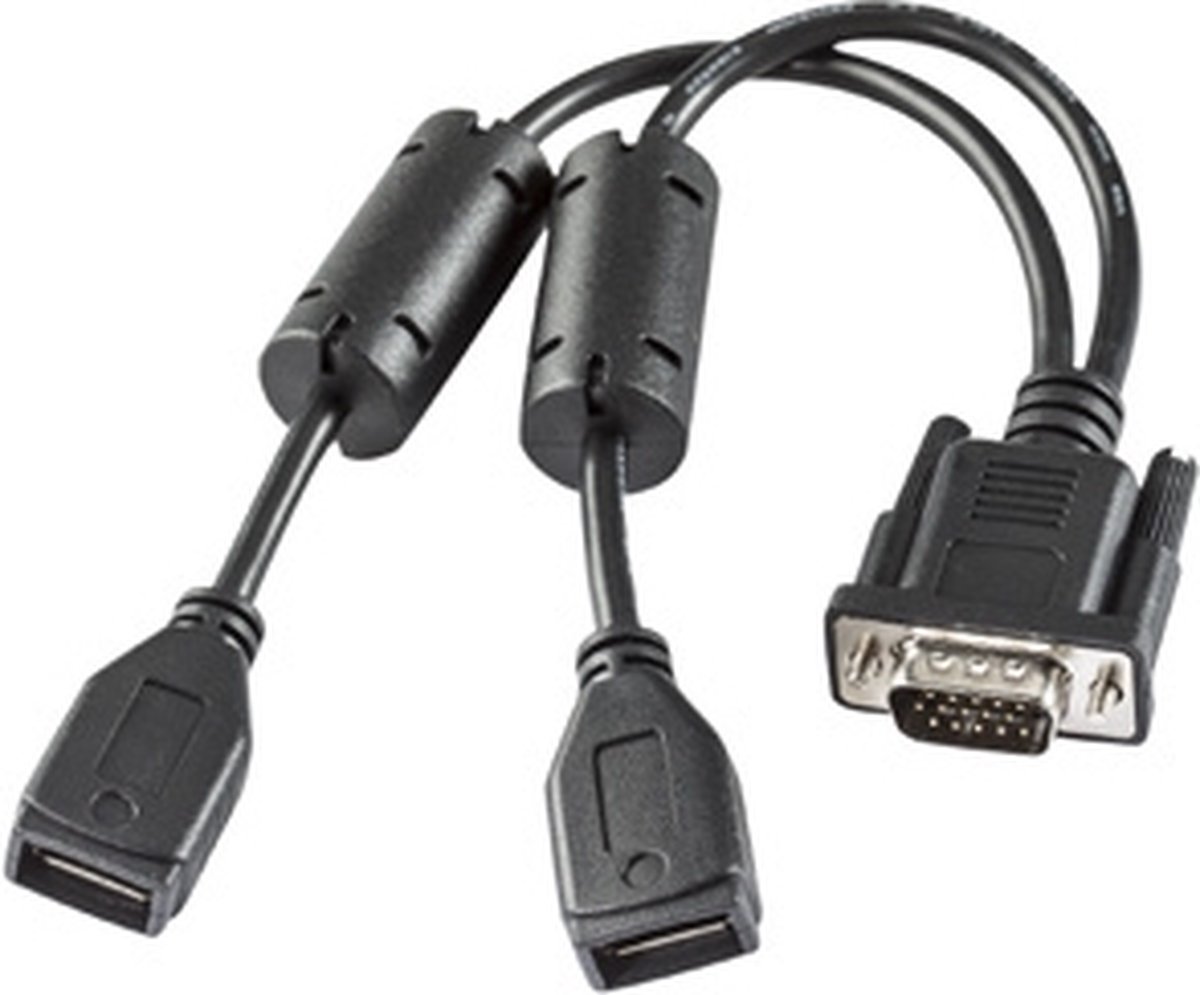 VM3 USB Y CABLE - D15 MALE TO TWO USB TYPE A PLUG HOST 10 INCH | bol
