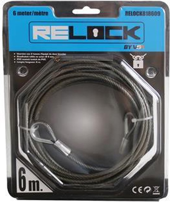 Relock Staalkabel 4mm PVC coated 6m | bol