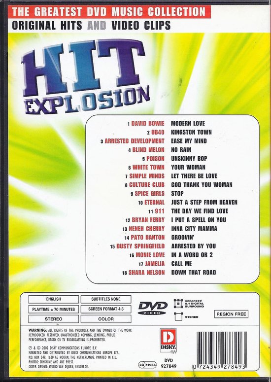 Hit Explosion (Dvd), David Bowie, UB40, Bryan Ferry, Culture Club | Dvd ...