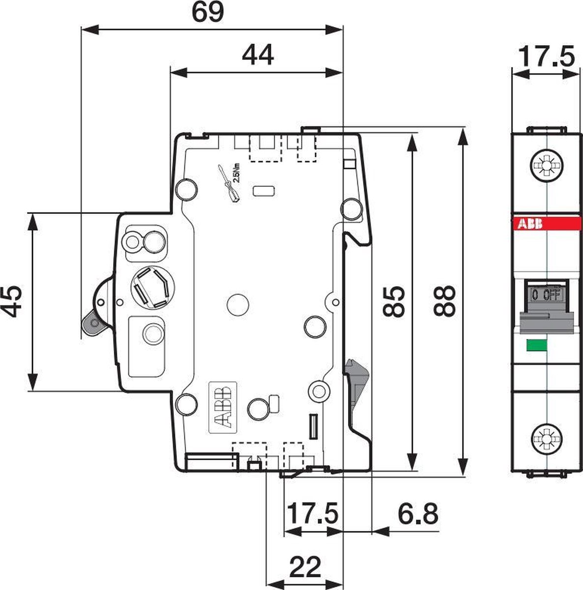 Abb System pro M compact installatieautomaat B karakteristiek 16a 1P 1 beveiligd 1te -... | bol.com