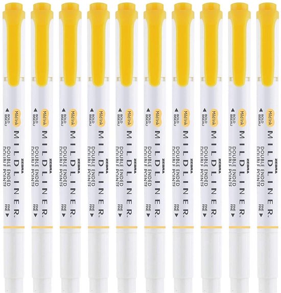 Zebra Mildliner Double-Sided Highlighter - Fine / Bold – Mild Gold Set ...
