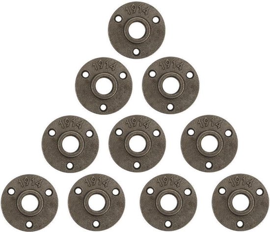 10 stuks DN15 1/2 "wandmontage gietijzeren flenzen buisleidingen met ...