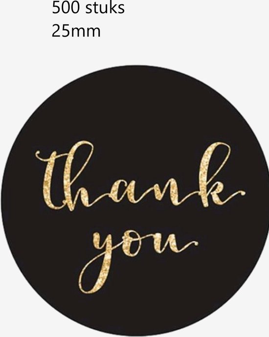 Stickers "Thank you" - Bedrijfs stickers - Hobby Stickers - 500 stuks op rol - 25mm -... | bol