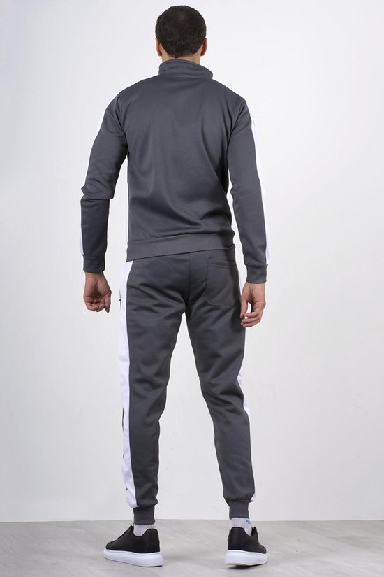 JC Blue Trainingspak heren – Grijs wit - Tracksuit heren - Joggingpak ...
