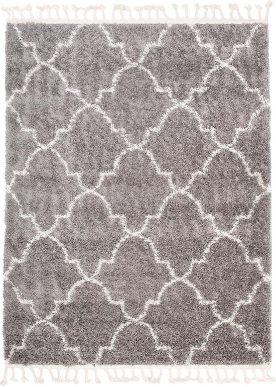 Tapiso Boho Vloerkleed Met Kwastjes Hoogpolig Bohemian Tapijt Maat ...