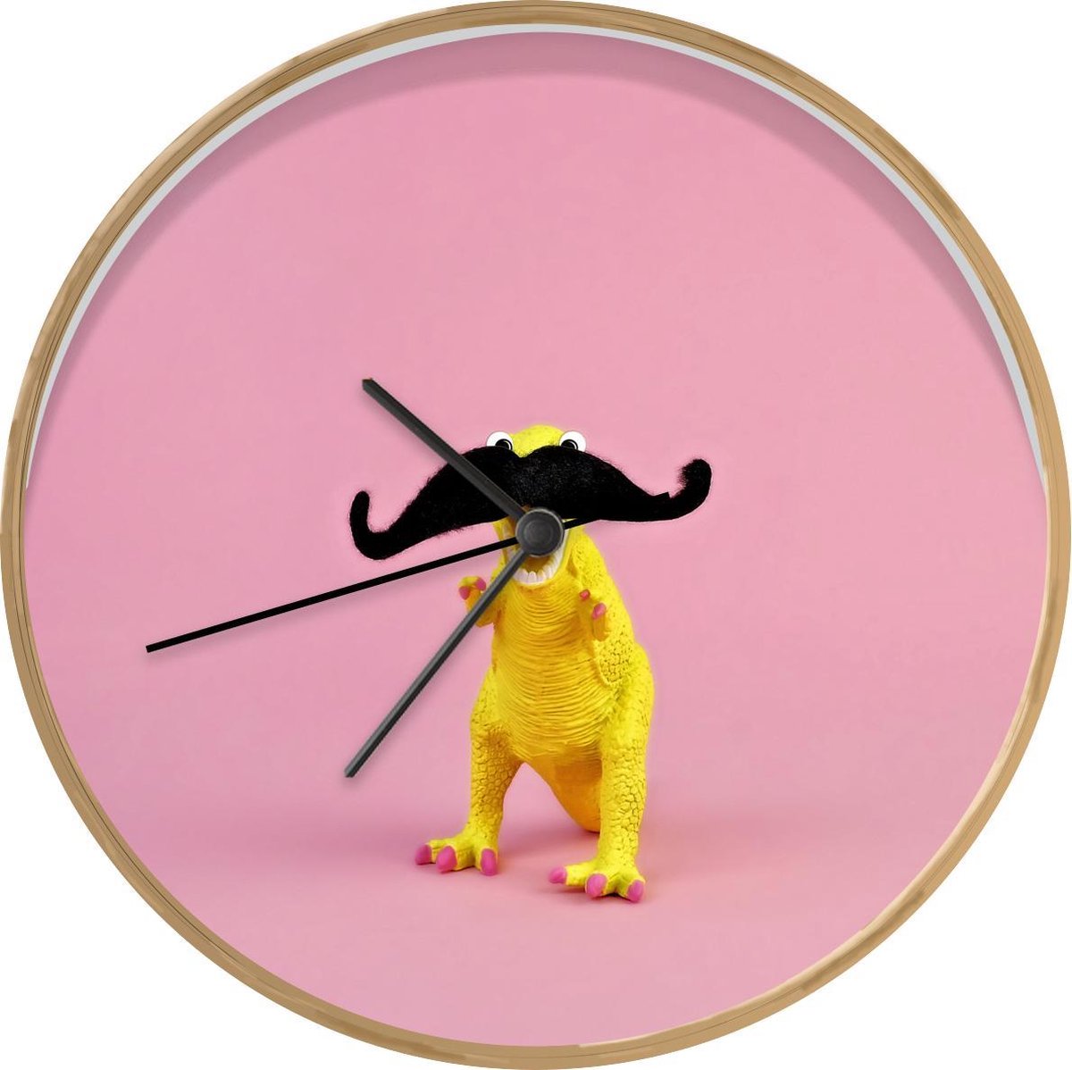 Klok Speelgoed dinosaurus Ø 30 cm - Gele speelgoed dinosaurus met snor ...