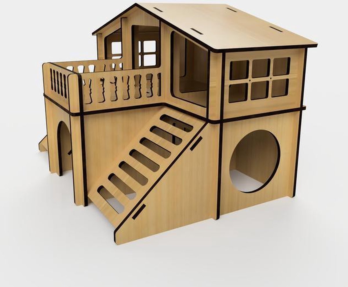 Hamster House | Houten huis |Huisje voor knaagdieren | Hamster | Muis ...
