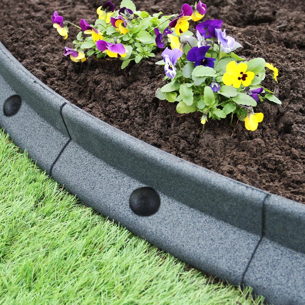 Flexibele Borderrand tuin - Grijs - Set: 50 x 1.2 meter (120 x 8.1 x 8. ...