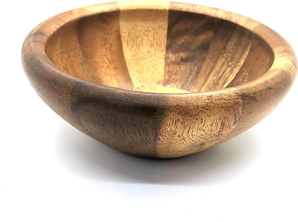 Schaal Hout Rond - Serveerschaal Hout - Acaciahout - 17 cm ( 2 stuks ...